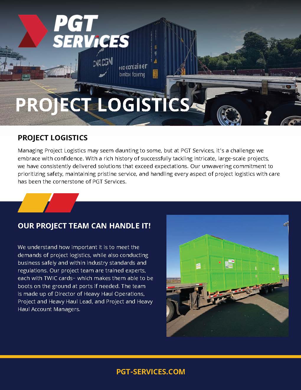 Project Logistics - PGT Services